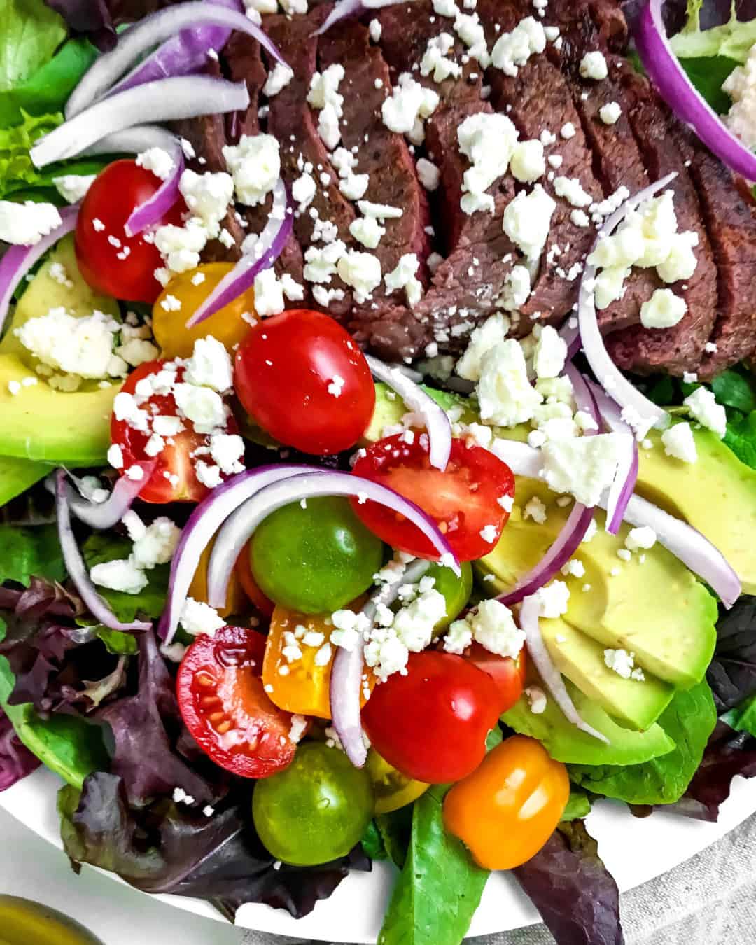 Avocado Steak Salad with Poppy Seed Vinaigrette - Baked Ambrosia