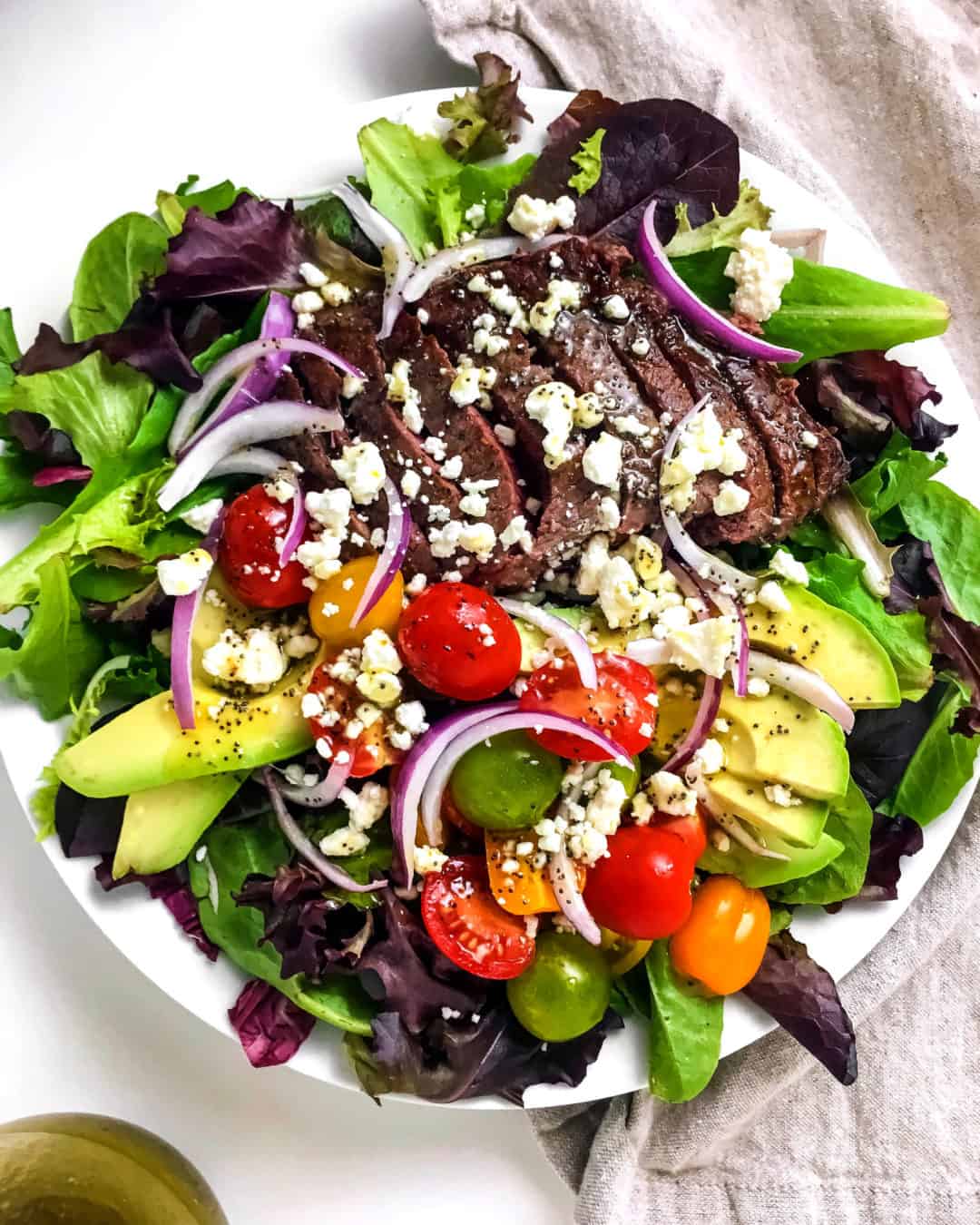 Avocado Steak Salad with Poppy Seed Vinaigrette - Baked Ambrosia