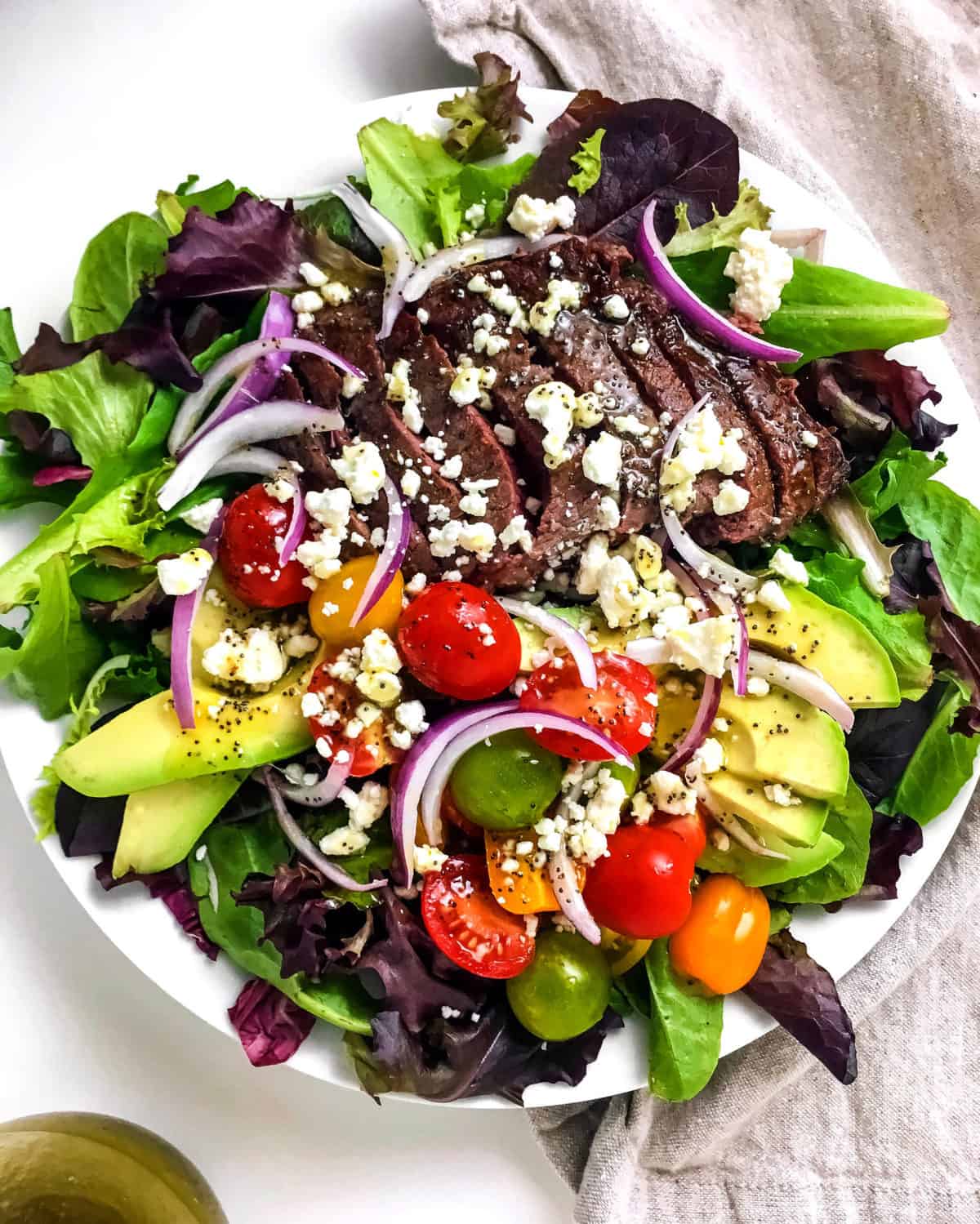 Avocado Steak Salad with Poppy Seed Vinaigrette - Baked Ambrosia
