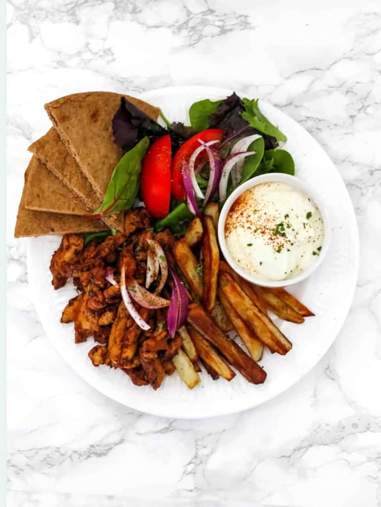 Healthy Greek Chicken Gyro Platter - Baked Ambrosia