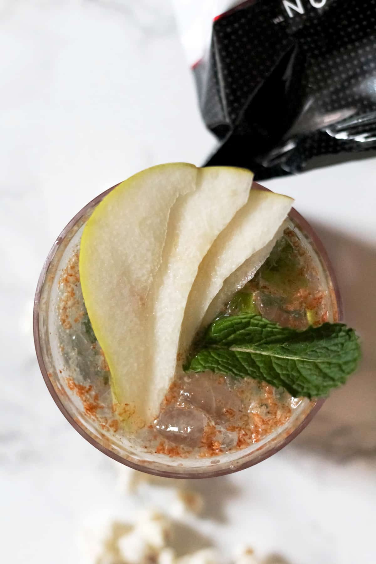 Autumn Honey Cinnamon Pear Mojito - Baked Ambrosia