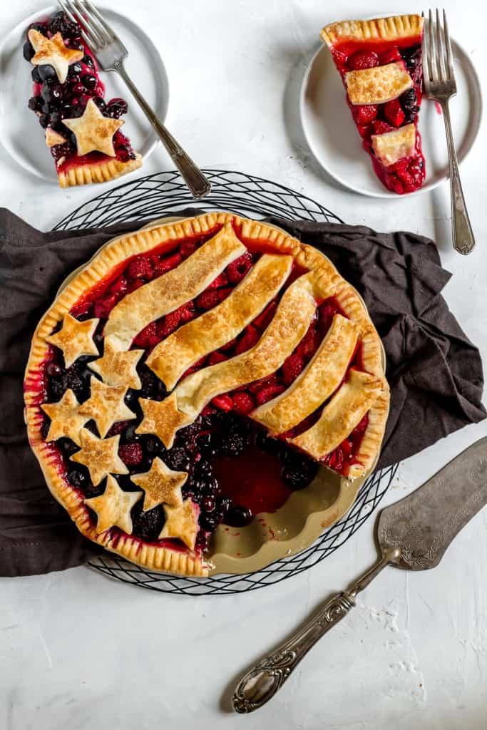 Easy American Mixed Berry Pie for the 4th of July - Baked Ambrosia