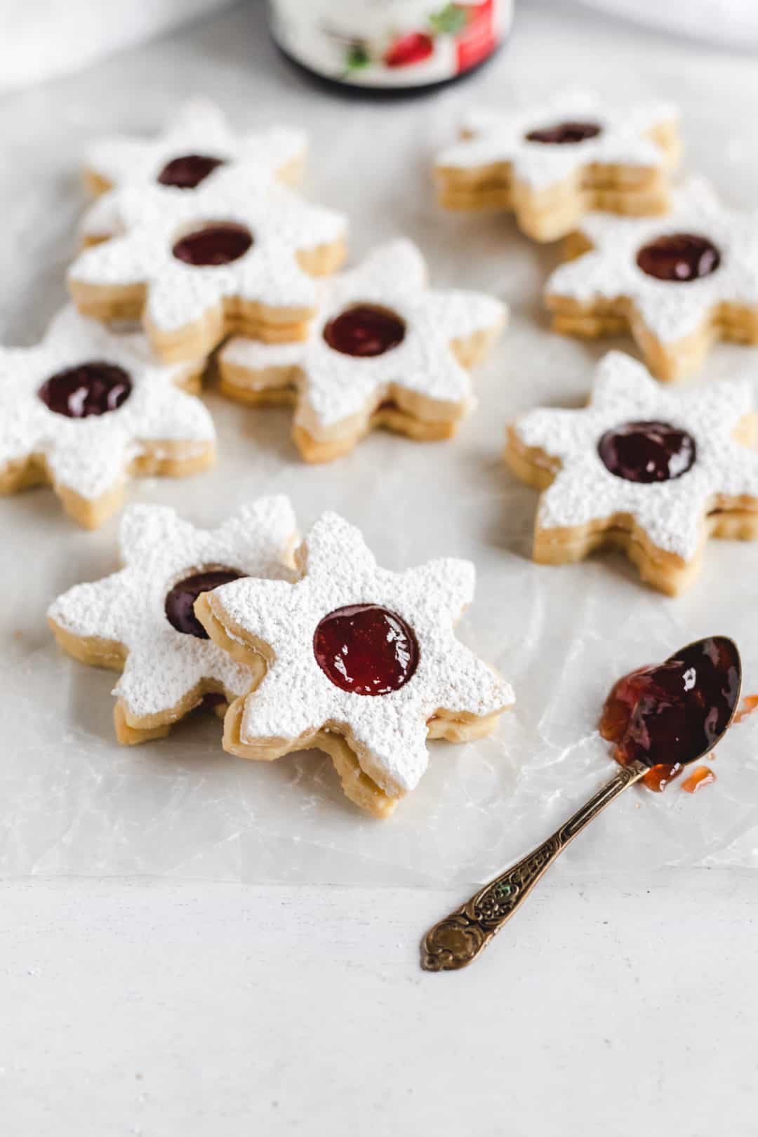 Strawberry Almond Linzer Cookies - Baked Ambrosia