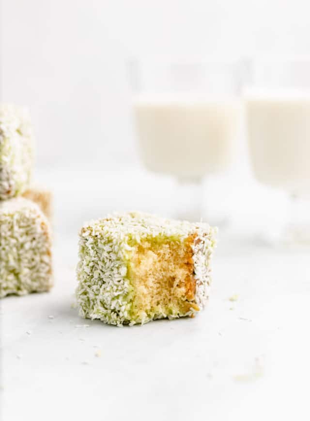 Matcha White Chocolate Lamingtons - Baked Ambrosia