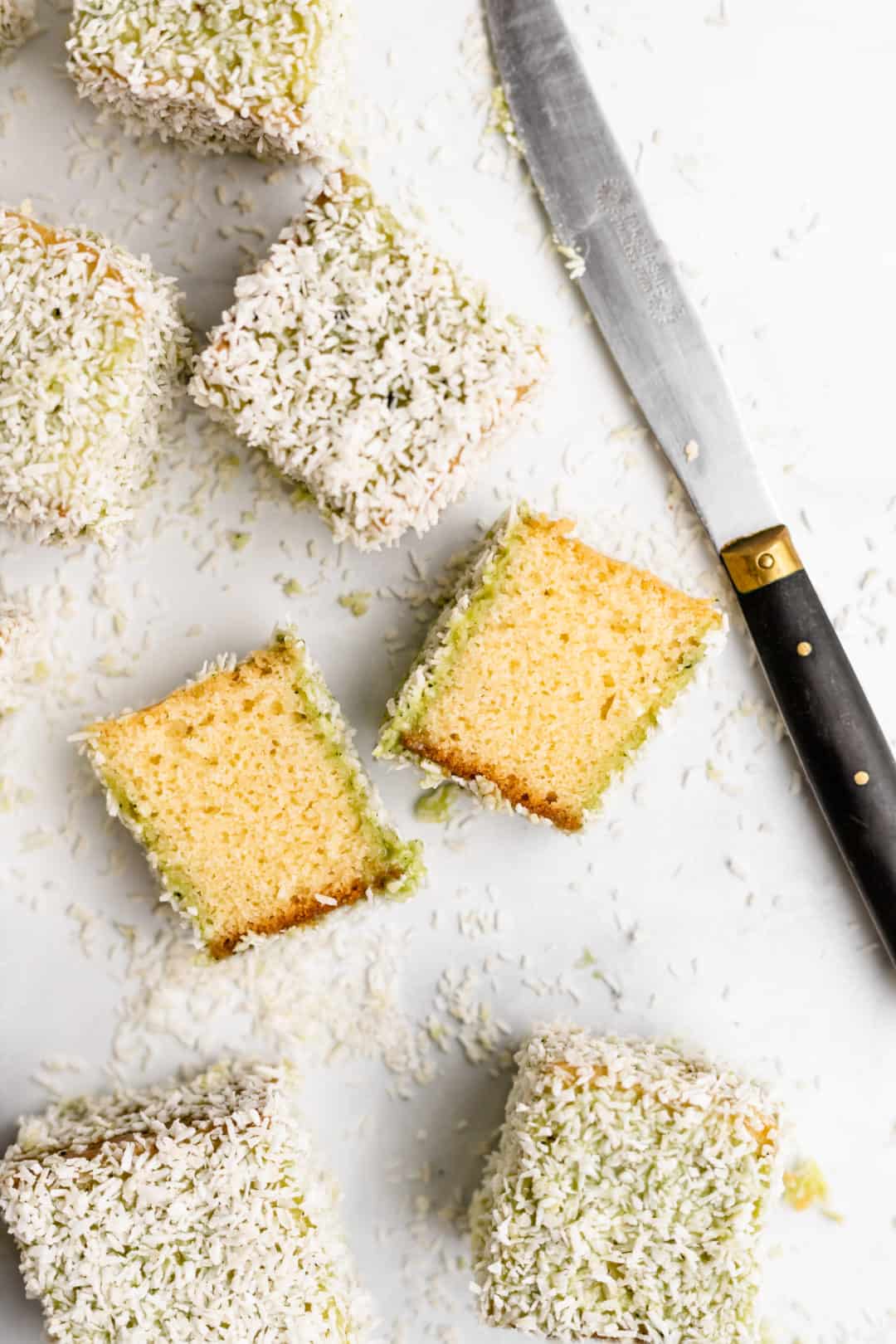Matcha White Chocolate Lamingtons - Baked Ambrosia