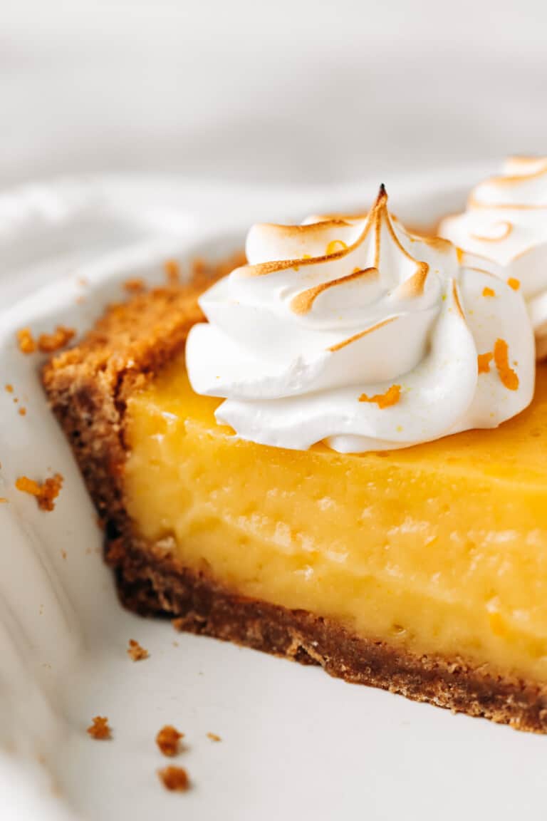 Simple Orange Pie with Meringue Topping (no-bake!) - Baked Ambrosia