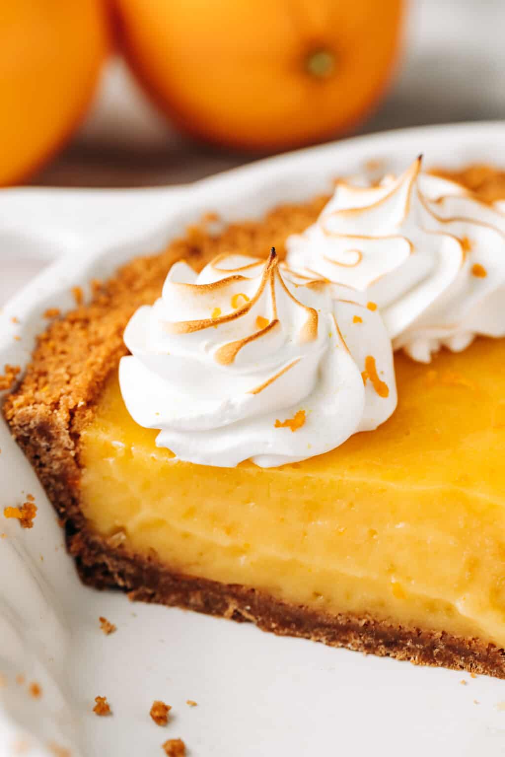 Simple Orange Pie with Meringue Topping (no-bake!) - Baked Ambrosia